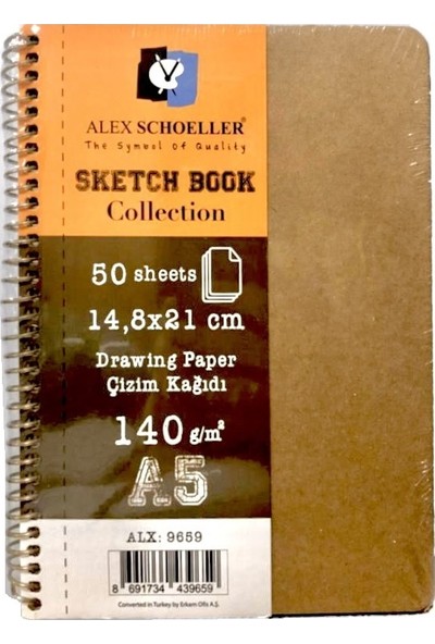 Alex Schoeller A5140 gr 50 Yaprak Sert Kapak Sketchbook Alex Schoeller A5140 gr 50 Yaprak Sert Kapak Sketchbook