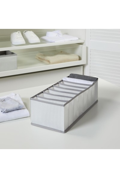 Ocean Home 8 Bölmeli Gri Çizgili Çekmece Içi Organizer