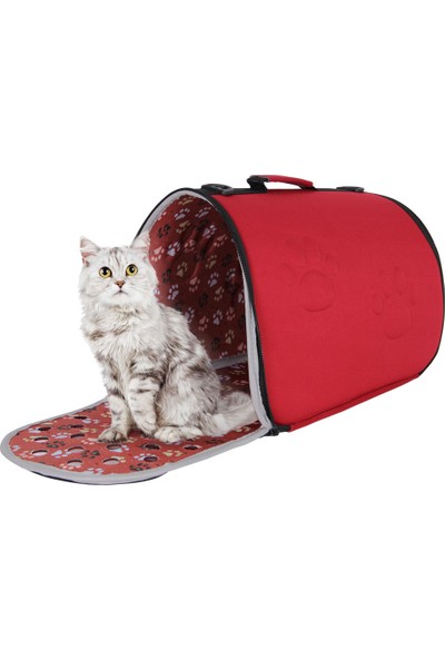 Ebavul Katlanabilir Kedi Taşıma Çantası KDKP19019 Kırmızı