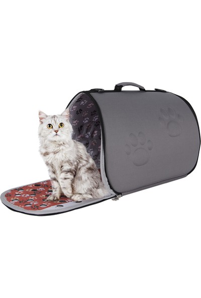 Ebavul Katlanabilir Kedi Taşıma Çantası KDKP19019 Gri