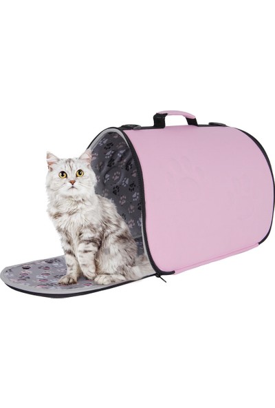 Ebavul Katlanabilir Kedi Taşıma Çantası KDKP19019 Pembe