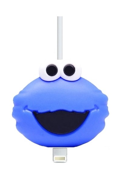 Sevimli Şarj Kablo Koruyucu Figürlü Kablo Mavi Elmo Sevimli Şarj Kablo Koruyucu Figürlü Kablo Mavi Elmo