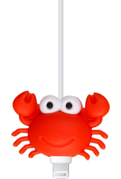 Sevimli Şarj Kablo Koruyucu Figürlü Kablo Yengeç