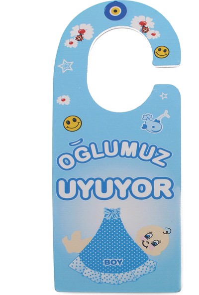 Lora Wedding Oğlumuz Uyuyor Yazılı Kapı Süsü