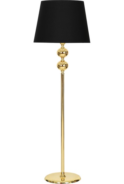 Vinner Gold Kaplama Çift Küre Metal Düz Tek Ayak Lambader Konik Siyah