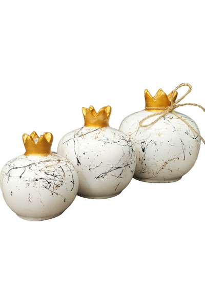 Otogar Çini El Yapımı 3'lü Çini Nar Iblo Konsol Seti Mermer Desenli Otogar Çini El Yapımı 3'lü Çini Nar Iblo Konsol Seti Mermer Desenli