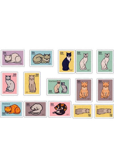 Tellgraf Pul Şeklinde Sticker