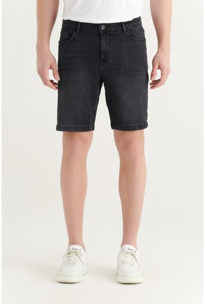 Avva Erkek Siyah 5 Cepli Crinkle ve Taşlamalı Denim Şort A11Y3627 Avva Erkek Siyah 5 Cepli Crinkle ve Taşlamalı Denim Şort A11Y3627