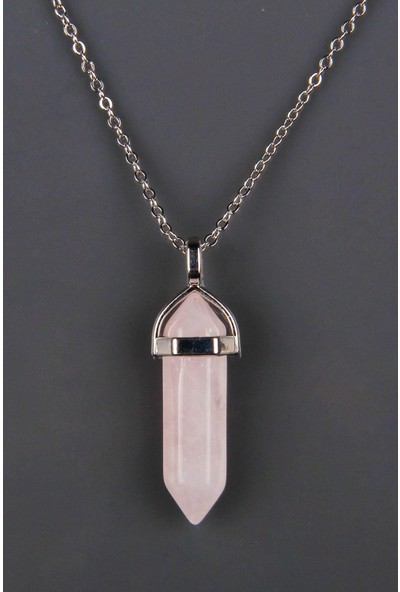Asya Gems Pembe Kuvars Doğal Taş Çivi Kolye Asya Gems Pembe Kuvars Doğal Taş Çivi Kolye