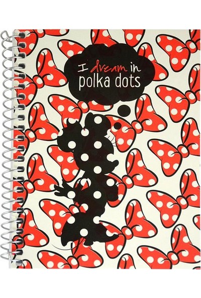Minnie Mouse Spiralli Defter A6 80 Yaprak Çizgili