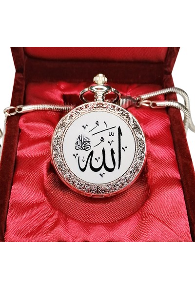 Denacci Alla cc Yazılı Krom Köstekli Saat Cep Saati