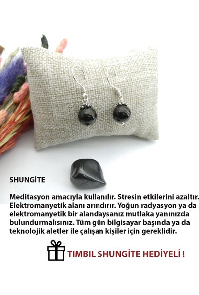 Osmanlı Doğaltaş Shungite Küpe Shungite Tımbıl Taş Hediyeli Osmanlı Doğaltaş Shungite Küpe Shungite Tımbıl Taş Hediyeli