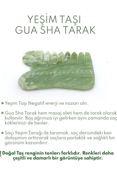 Osmanlı Doğaltaş Yeşim Taşı Gua Sha Tarak Osmanlı Doğaltaş Yeşim Taşı Gua Sha Tarak