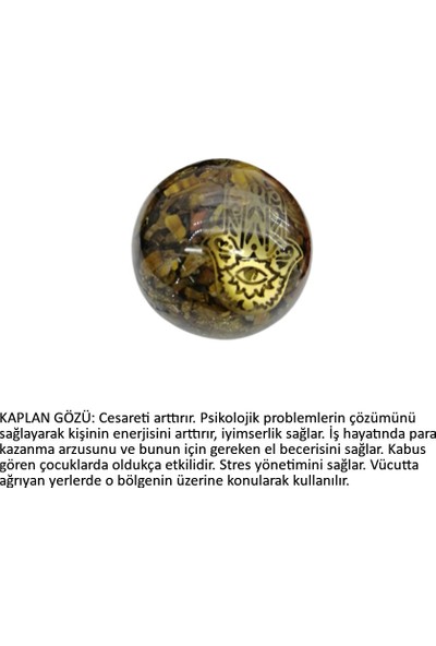 Osmanlı Doğaltaş Kaplan Gözü Orgonit Küre