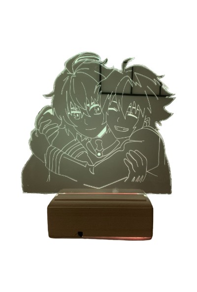 Modiwa Design Seraph Of The End Mikaela Hyakuya ve Yūichirō Hyakuya 16RENK Gece Lambası