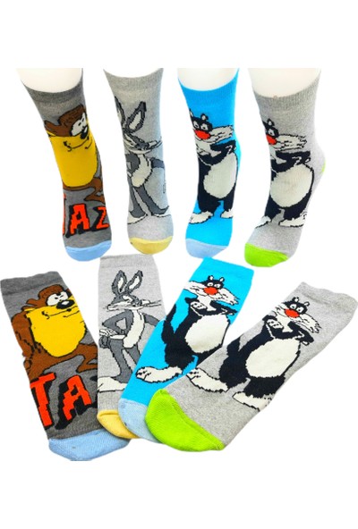 Black Arden Socks 4'lü Çizgi Kahraman Serisi Erkek 9-12 Yaş BT-0244