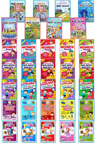 Harika Kitap 5-6 Yaş Okul Yolunda 6 Set Bir Arada 33 Kitap