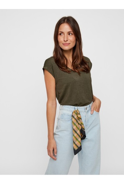 Jack & Jones Kadın Mavi Çizgili T-Shirt 17078572 Pcbıllo