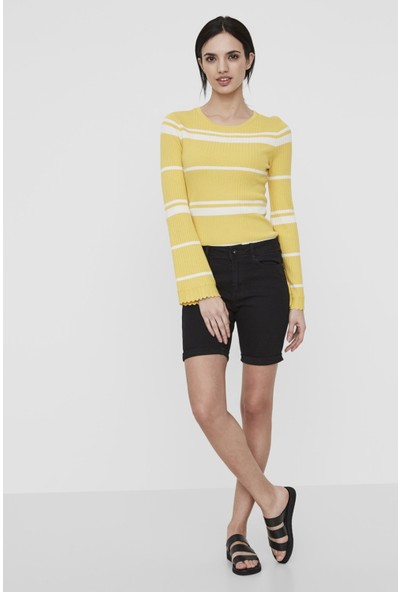 Only Kadın Beyaz Kot Uzun Şort & Bermuda