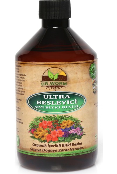 Dr Worm Ultra Besleyici Organik İçerikli Sıvı Bitki Besini (Gübresi) 500 ml Dr Worm Ultra Besleyici Organik İçerikli Sıvı Bitki Besini (Gübresi) 500 ml