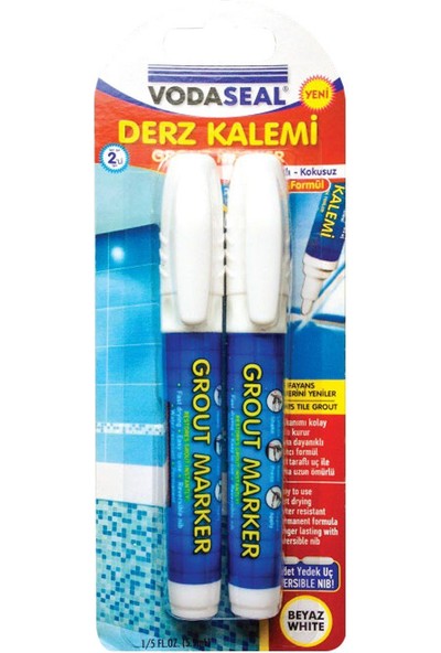 Vodaseal Beyaz Renkli Fayans Arası Ve Boşluk Doldurma Kalemi 2'Li Vodaseal Beyaz Renkli Fayans Arası Ve Boşluk Doldurma Kalemi 2'Li