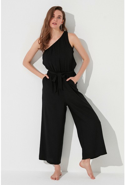 Penti Siyah Nia One Shoulder Tulum