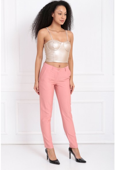 Sense Beli Köprülü Süs Dikişli Pantolon | PNT32689 Gulkurusu