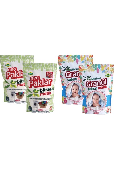 Cosmorganic Granül Sabun Matik 500 gr x 2 Neopaklar Matik Deterjan 1 kg x 2 Cosmorganic Granül Sabun Matik 500 gr x 2 Neopaklar Matik Deterjan 1 kg x 2