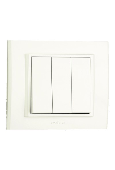 Ovivo Mina Beyaz Üçlü Anahtar Ovivo Mina Beyaz Üçlü Anahtar