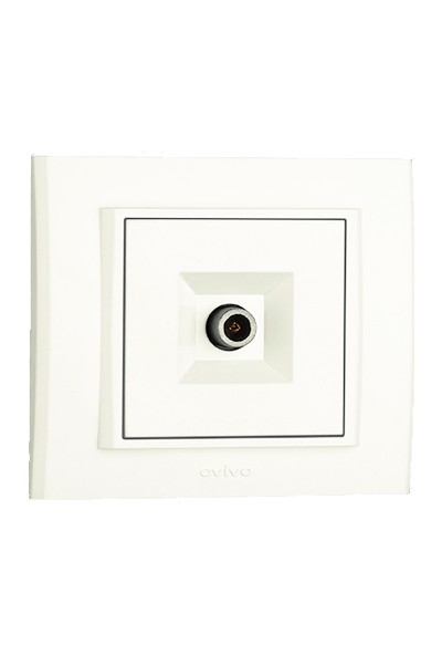 Ovivo Mina Uydu Prizi F-Konnektör Dişi Ekranı Priz Mekanizma Çerçeve Beyaz Ovivo Mina Uydu Prizi F-Konnektör Dişi Ekranı Priz Mekanizma Çerçeve Beyaz