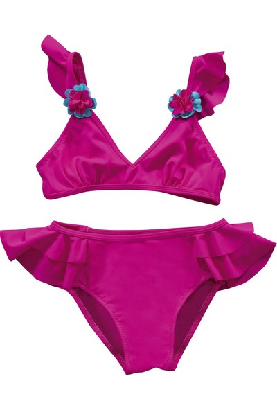 Endeep Kız Çocuk Fuşya Aksesuar Detaylı Volanlı Bikini Takımı Endeep Kız Çocuk Fuşya Aksesuar Detaylı Volanlı Bikini Takımı