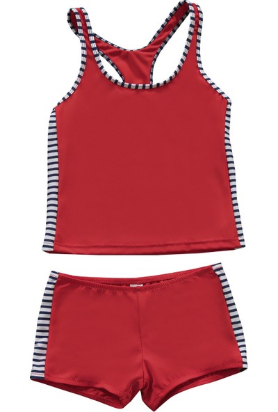 Endeep Kız Çocuk Kırmızı Şortlu Tankini