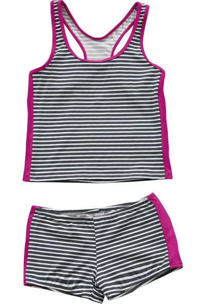 Endeep Kız Çocuk Çizgili Şortlu Bikini Takımı