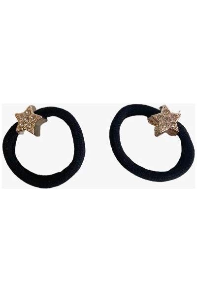 Bella Yıldız Figürlü Siyah 2 Adet Saç Lastik Toka