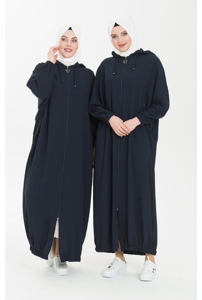Beyza Kapüşonlu Yarasa Kol Lacivert Ferace 3336 Beyza Kapüşonlu Yarasa Kol Lacivert Ferace 3336