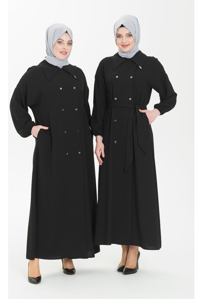 Beyza Kruvaze Siyah Ferace 3372