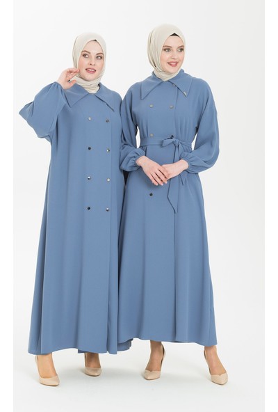 Beyza Kruvaze Mavi Ferace 3372