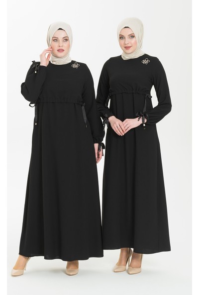 Beyza Kalem Spor Siyah Tesettür Elbise 5246