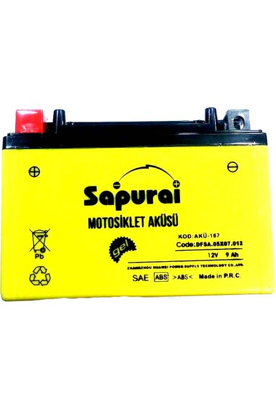 Sapurai Akü Sapuraı Ytx9A-Bs Nazuma X-Max 250-400 Pulsar Ns200 Sym Gts 25 Sapurai Akü Sapuraı Ytx9A-Bs Nazuma X-Max 250-400 Pulsar Ns200 Sym Gts 25