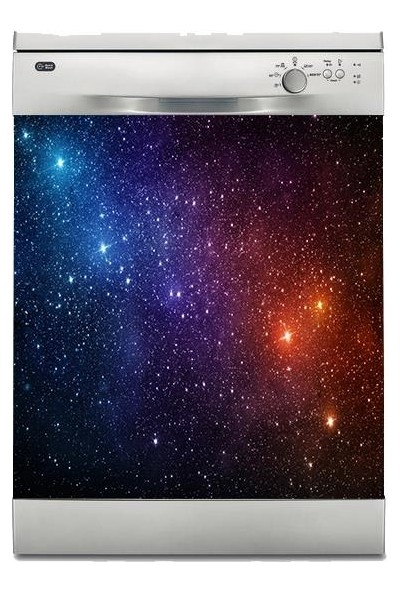 Jasmin2020 Bulaşık Makinası Sticker Kaplama Etiketi Galaksi