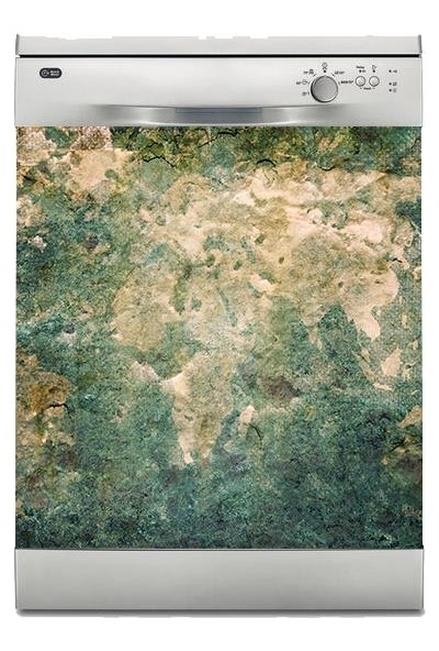 Jasmin2020 Bulaşık Makinası Sticker Kaplama Etiketi Taş Duvar