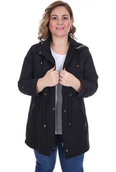 Brendon Kadın Büyük Beden Pamuklu Mevsimlik Trençkot 3005 Siyah/black 21S32003005 Brendon Kadın Büyük Beden Pamuklu Mevsimlik Trençkot 3005 Siyah/black 21S32003005