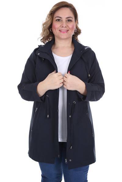 Brendon Kadın Büyük Beden Pamuklu Mevsimlik Trençkot 3005 Lacivert/navy 21S32003005 Brendon Kadın Büyük Beden Pamuklu Mevsimlik Trençkot 3005 Lacivert/navy 21S32003005