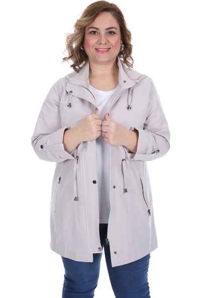 Brendon Kadın Büyük Beden Pamuklu Mevsimlik Trençkot 3005 Taş/stone 21S32003005 Brendon Kadın Büyük Beden Pamuklu Mevsimlik Trençkot 3005 Taş/stone 21S32003005