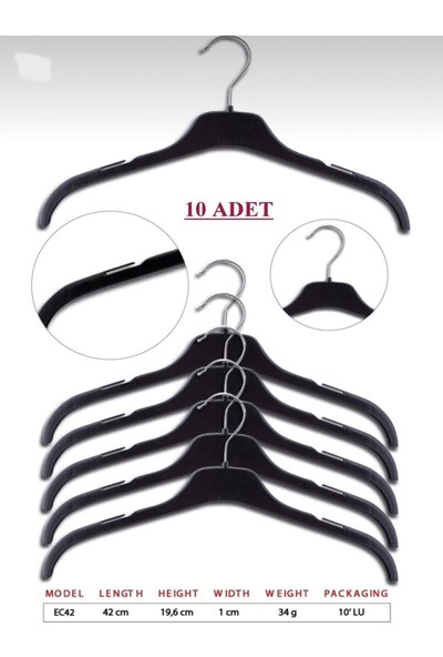 Askıcı 10 Adet Elbise-Gömlek Askısı