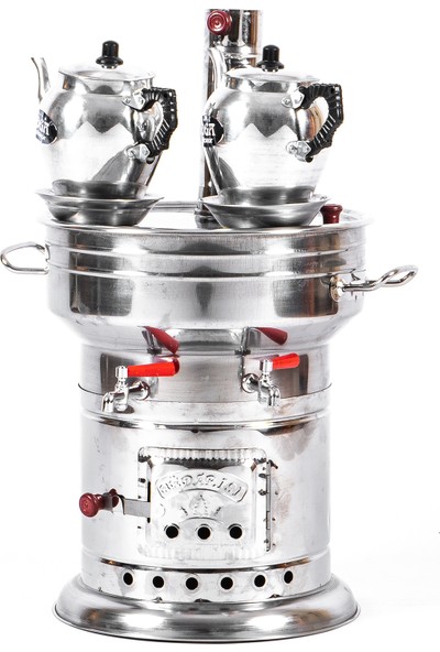 Metehan Semaver 2 Adet Alüminyum Demlik (Çift Çeşme Içten Demlemeli)12 Lt Metehan Semaver 2 Adet Alüminyum Demlik (Çift Çeşme Içten Demlemeli)12 Lt