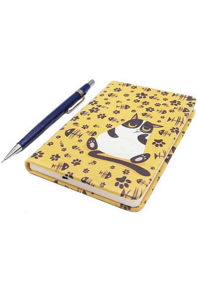 Perabags Kedi Baskılı Vinlex Kaplama Sert Kapak Not Defteri Perabags Kedi Baskılı Vinlex Kaplama Sert Kapak Not Defteri