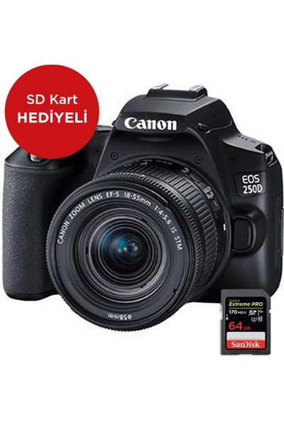 Canon EOS 250D Kit Fotoğraf Makinesi (SD Kart Hediyeli) (Canon Eurasia Garantili) Canon EOS 250D Kit Fotoğraf Makinesi (SD Kart Hediyeli) (Canon Eurasia Garantili)