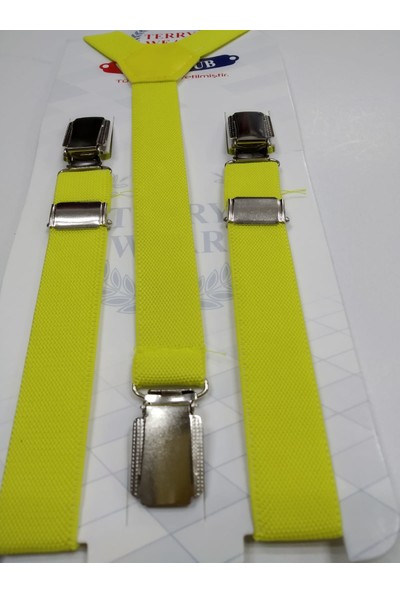 Terry Metal Uçlu Ayarlanabilir Çocuk Pantolon Askısı