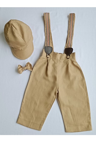 Momsandbabies Erkek Bebek-Çoçuk Bal Renkli Salopet Pantolon Takım